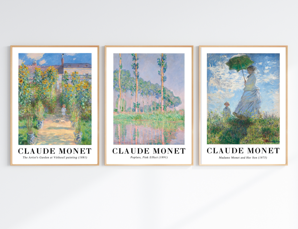 Bộ 3 tranh Claude Monet - Mã MN69 - GND